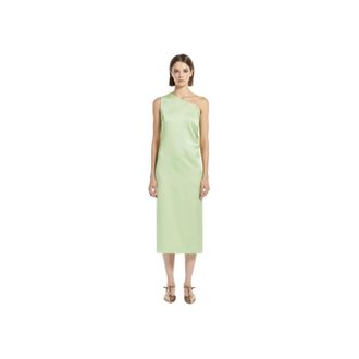 Max Mara One-Shoulder Satinkleid - - Dresses - Damen - Gr&uuml;n - S