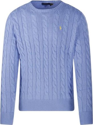Ralph Lauren Homme, Pulls, Bleu, Taille: XL Pull en coton &agrave; maille torsad&eacute;e