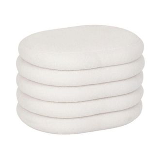 Atmosphera Atmosphera - Pouf Coffre Bouclette Giulia 59cm Blanc