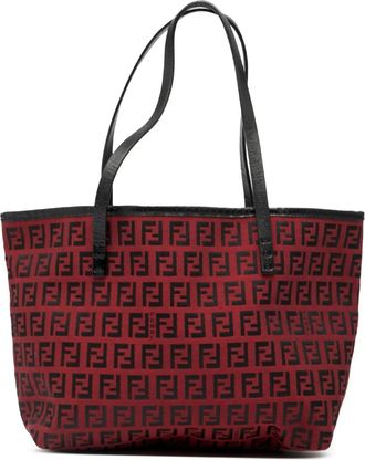 Fendi Shopper - Zucchino Canvas Roll Tote - Gr. unisize - in Rot - f&uuml;r Damen