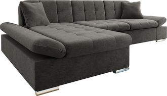 Mirjan24 Ecksofa Malwi mit Regulierbare Armlehnen Design Eckcouch mit Schlaffunktion Bettkasten L-Form Sofa Wohnlandschaft Couch v2 (Nazar 225.06, Ecksofa: Lin