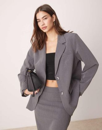 Vero Moda Oversize-Blazer in Thunderstorm-Grau mit Dad-Schnitt, Kombiteil