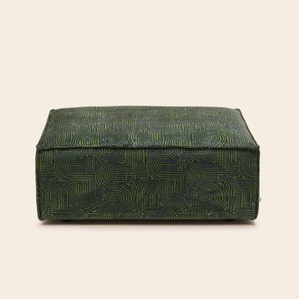 Madura Pouf Dyonis Klark bleu nuit et vert olive - VERT