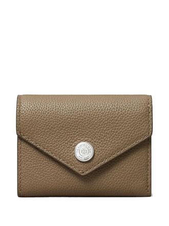 Tory Burch portefeuille &agrave; design enveloppe Pebble - Marron