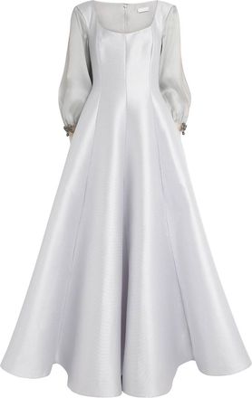 Alexis Mabille Piqu&eacute; Organza-Sleeve Gown Size S