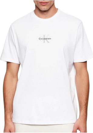 Calvin Klein Jeans Homme, Tops, Blanc, Taille: XL SS 30S Micro Monologo Graphic Tee