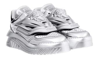 Versace Silver Odissea Platform Sneakers Size 38.5
