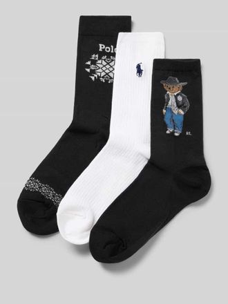 Polo Ralph Lauren Socken mit B&auml;renmotiv im 3er-Pack