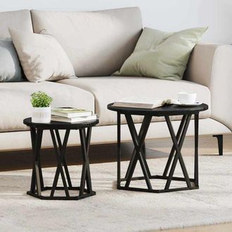 vidaXL Vidaxl - Table dappoint 2 pcs Ch&ecirc;ne noir 50 x 50 x 40 cm