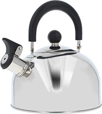 Com-Four Bouilloire 2.0 L r&eacute;tro en acier inoxydable