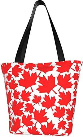 AOOEDM Canada feuille d&eacute;rable sac fourre-tout r&eacute;utilisable femmes sac &agrave; main d&eacute;contract&eacute; sacs &agrave; bandouli&egrave;re pour faire les courses &eacute;picerie voyage &agrave; lext&eacute;rie