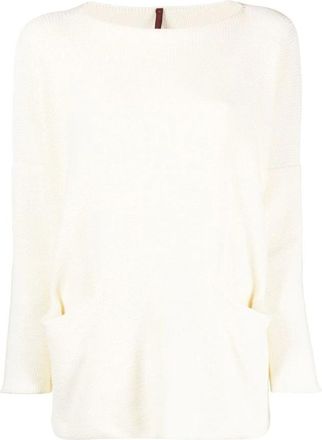 Daniela Gregis Femme, Tops, Blanc, Taille: ONE Size Pull &agrave; Encolure Bateau et Poches Ouvertes