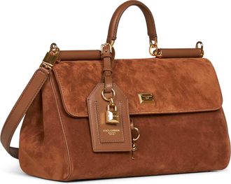 Dolce & Gabbana Suede & Calf Leather Shoulder Bag - Brown
