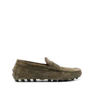 Tod's Kaki Wildleder Sandalen Mandel Zehe - - Shoes - Herren - Gr&uuml;n - 41 1/2 EU