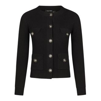 Marc Aurel Rievota Strickjacke mit dekorativen Kn&ouml;pfen - - Knitwear - Damen - Schwarzk - XS