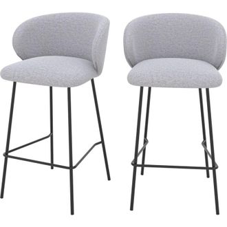 Rendez-Vous D&eacute;co Rendez-vous D&eacute;co - Lot de 2 chaises pour &icirc;lot central en tissu gris clair 68 cm - victoria