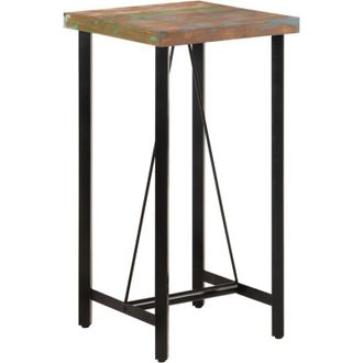 vidaXL Bartisch 55x55x107 cm Altholz Massiv und Eisen Vidaxl