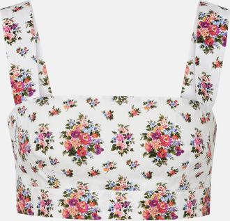 Dolce & Gabbana Top raccourci en coton &agrave; fleurs
