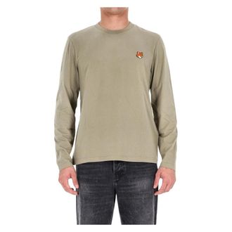 Maison Kitsun&eacute; Fox Regular T-Shirt - - Tops - Herren - Gr&uuml;n - S