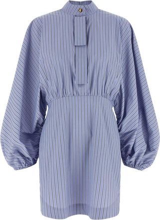 Zimmermann Femme, Robes, Bleu, Taille: 36 FR Robe Mini Ray&eacute;e &agrave; Cordon de Serrage
