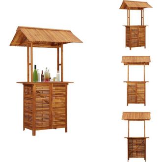 vidaXL Outdoor-Bartisch mit Dach 113x106x217 cm Akazie Massivholz - Outdoor Tisch - Esszimmerset - Gartenm&ouml;bel - Balkon M&ouml;bel - Terrasse M&ouml;bel
