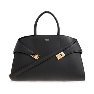 Ferragamo Hug Medium Lederhandtasche - - Bags - Damen - Schwarzk - ONE SIZE