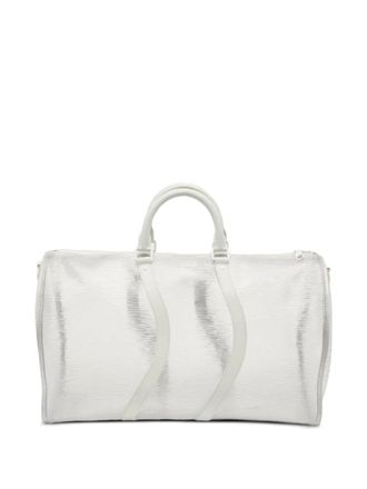 Louis Vuitton 2019 Keepall Bandouliere 50 Tote Bag - Wei&szlig;