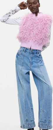 Desigual Kunstpelz-Weste in Pink-Rosa