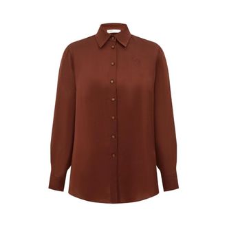Zimmermann Bestickte Seidenbluse Braun - - Blouses & Shirts - Damen - Braun - L