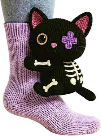 Generic Chaussettes danimals, chaussettes 3D en tricot &agrave; motif paresseux pour femmes, chaussettes dr&ocirc;les de No&euml;l en coton &agrave; double couche, chaussettes douces 