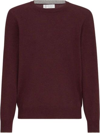 Brunello Cucinelli Pull en cachemire &agrave; col rond - Homme - Pulls - Brun - Taille: XL