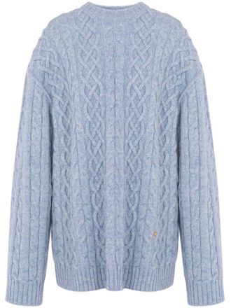 Moschino pull torsad&eacute; en laine vierge - Bleu