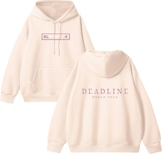 Generic Deadline Baumwoll-Hoodie 2025 World Tour Grafik-Support High Street Sport-Sweatshirts(B-Beige,XL)