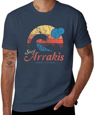 Generic Arrakis : T-shirt pour homme style surf vintage vieilli inspiré par la culture des dunes et de la science-fiction, Style marine, XL