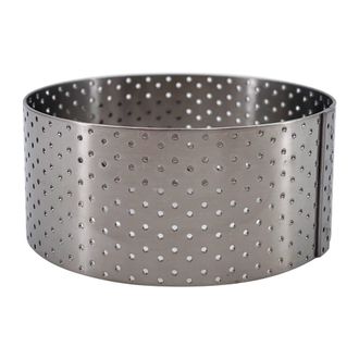 De Buyer de Buyer - Runder Tortenring VALRHONA aus perforiertem Edelstahl - Durchmesser 7,5 cm, Höhe 3,5 cm - 3098.03