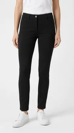 MAC Broeken Stoffhose MAC SLIM, Damen, Gr. 38, L&auml;nge 28, schwarz, Jersey, Obermaterial: 63% Viskose, 33% Polyamid, 4% Elasthan, unifarben, slim fit kn&ouml;chellang, H