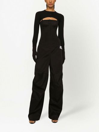 Dolce & Gabbana Cropped Button-Fastening Cardigan - Black