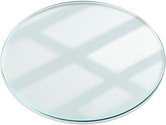 Tulup Plateau de table - Dessus ronde en verre trempé transparent - ø fi90 cm - esg