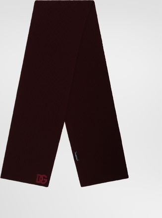 Dolce & Gabbana Schal Aus Reiner Schurwolle Mit Logo In Rippstrick-optik - Mann Schals Und T&uuml;cher Bordeaux Pz