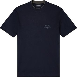 Emporio Armani Homme, Tops, Noir, Taille: XL T-Shirt avec Logo Discret