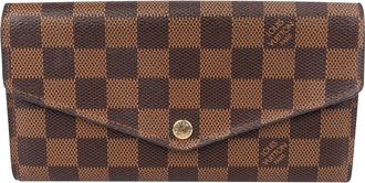 Louis Vuitton Portemonnaie - Louis Vuitton Damier Ebene Monogram Sarah Wallet - Gr. unisize - in Braun - f&uuml;r Damen