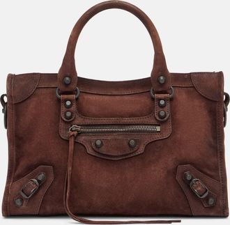 Balenciaga Tote Bag Le City Small aus Veloursleder