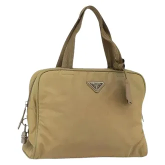 Prada Sac &agrave; main Vintage en nylon Pre-owned - Femme - Pre-owned - Beige - Taille: ONE Size