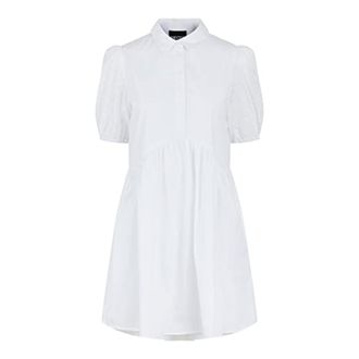Pieces Damen Pctori Ss Shirt Dress, Bright White, L