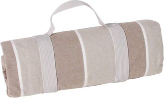 Les Jardins de la Comtesse Polo Club Picknickdecke beige und weiß mit wasserabweisender Unterseite - Ausmaße: 140x140cm