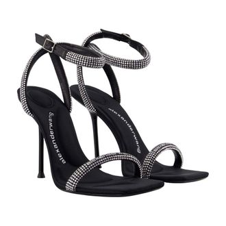 Alexander Wang Womens Crystal-Embellished Stiletto Sandal Black Synthetic