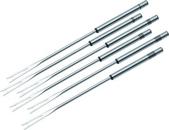 Kuhn Rikon 32208 Fondue Zubehör Fleischfonduegabeln,Edelstahl 6 Stk, 27 cm, Silber