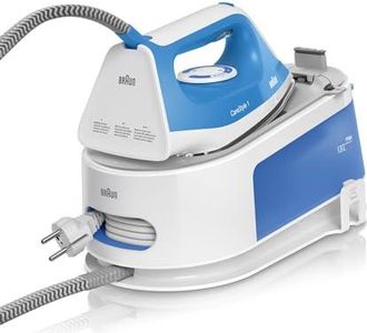 Braun CareStyle 1 IS1012BL Dampfbügeleisen, Dampfdruck 110 g/min, Dampfstoß 340 g/min, SuperCeramic-Sohle mit FreeGlide 3D, Wassertank 1,5 l, Leistung 2400W