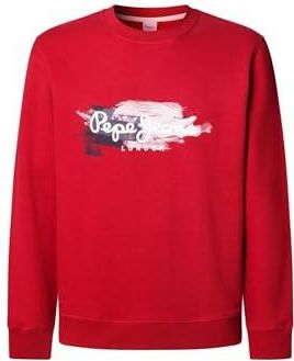 Pepe Jeans London Trey Crew Maillot de surv&ecirc;tement, Rouge (Rugby Red), L Homme