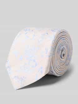 Olymp Krawatte aus Seiden-Mix mit floralem Allover-Stitching